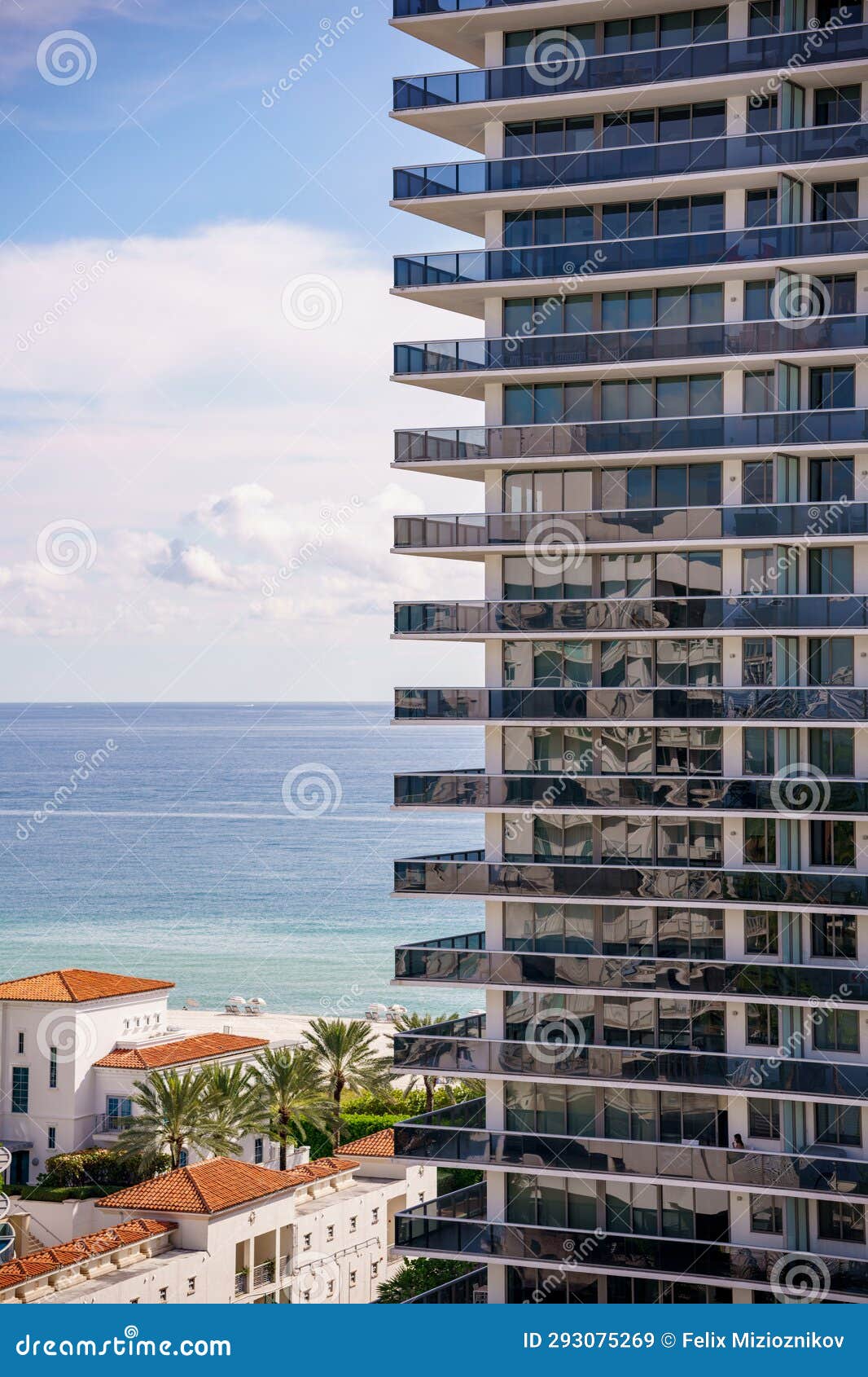 Partial Ocean View. Photo of a Building and the Sea Stock Image - Image ...