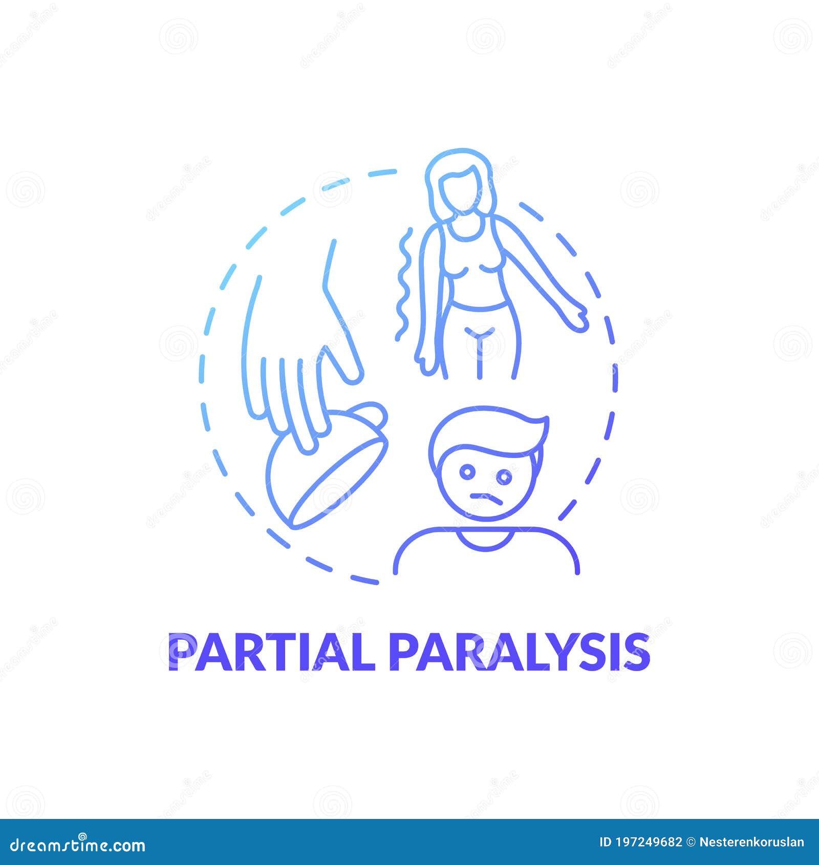 Partial Paralysis Blue Gradient Concept Icon Stock Vector ...
