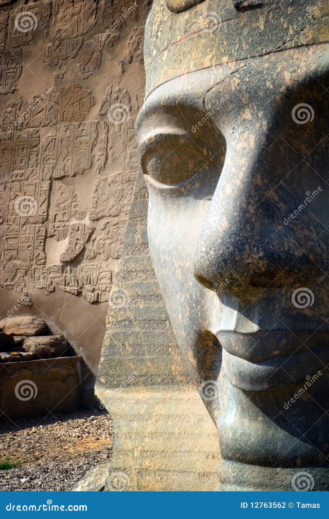 Partial Pharaoh Face Carving Stock Photo - Image of likeness, close ...