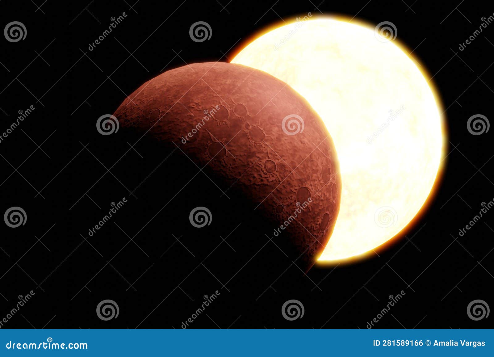Partial Phase Solar Eclipse Observing the Moon Interposed between the ...