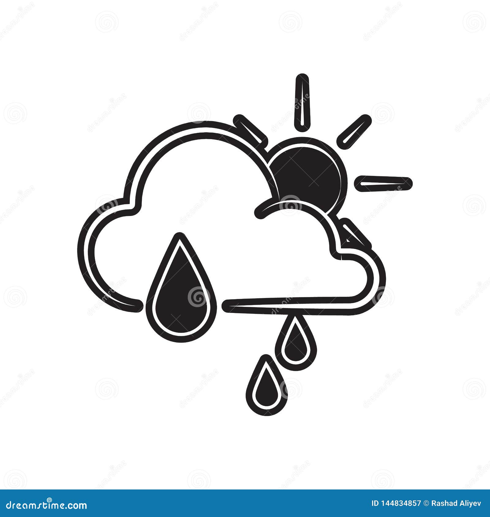 Partial Rain Sign Icon. Element of Weather for Mobile Concept and Web ...