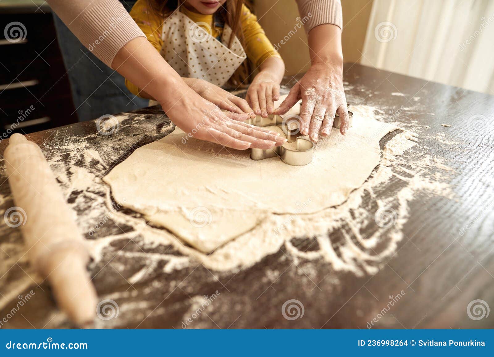 Partial of Relatives Using Dough Mold in Dough Stock Photo - Image of ...