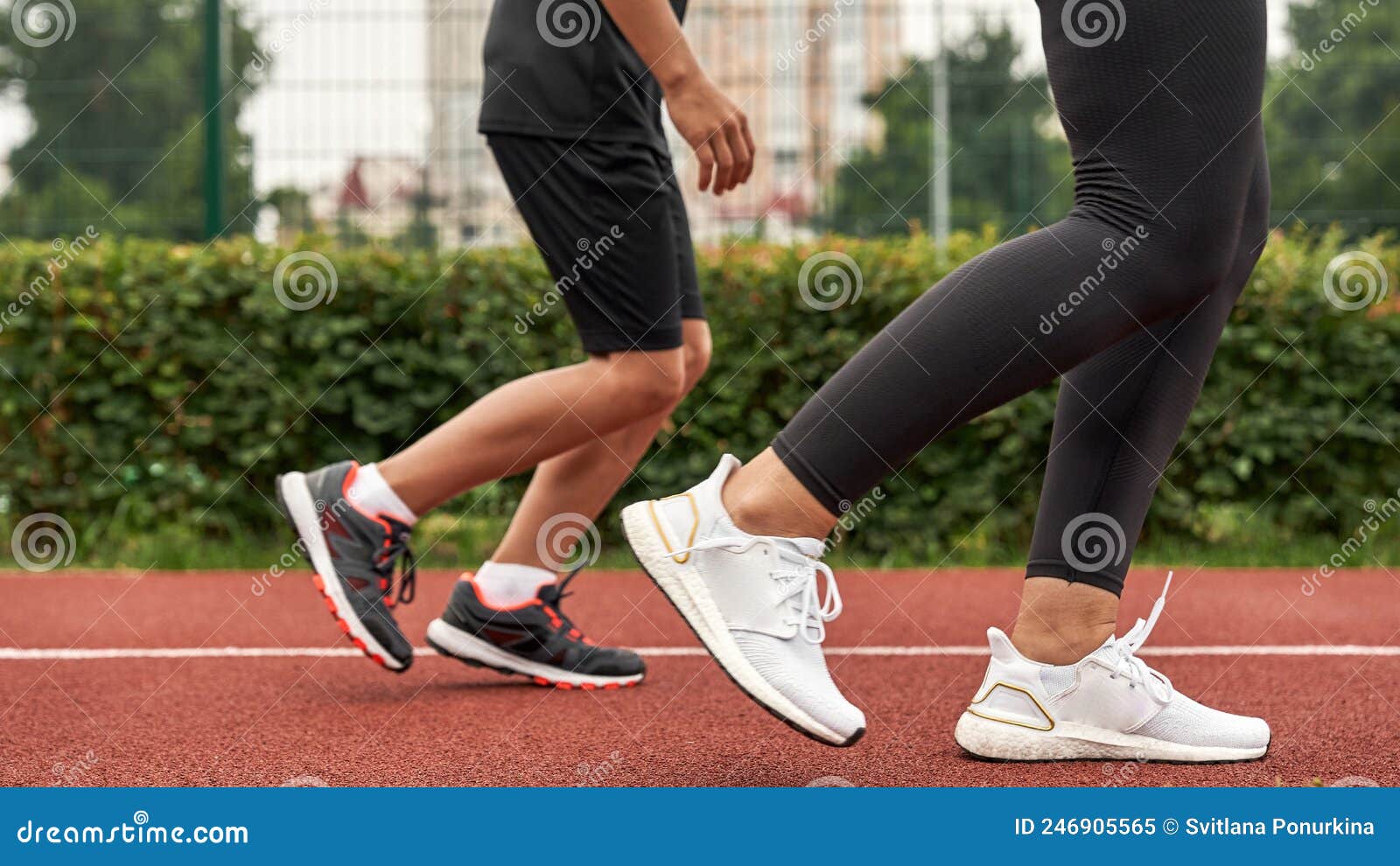 Partial Side View of Mother and Son Jog or Run Stock Image - Image of ...