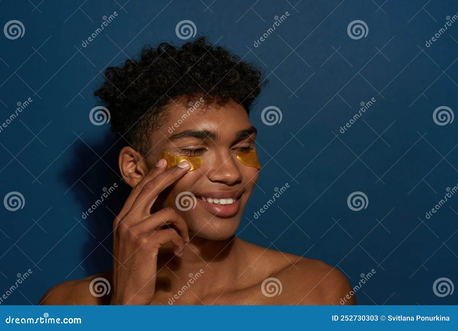 Partial of Smiling Black Guy Apply Under Eye Patch Stock Image - Image ... Partial of Smiling Black Guy Apply Under Eye Patch Stock Image - Image ...