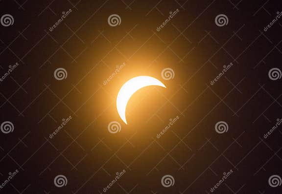 Partial Solar Eclipse, between First and Second Contacts, Sun Seen with ...