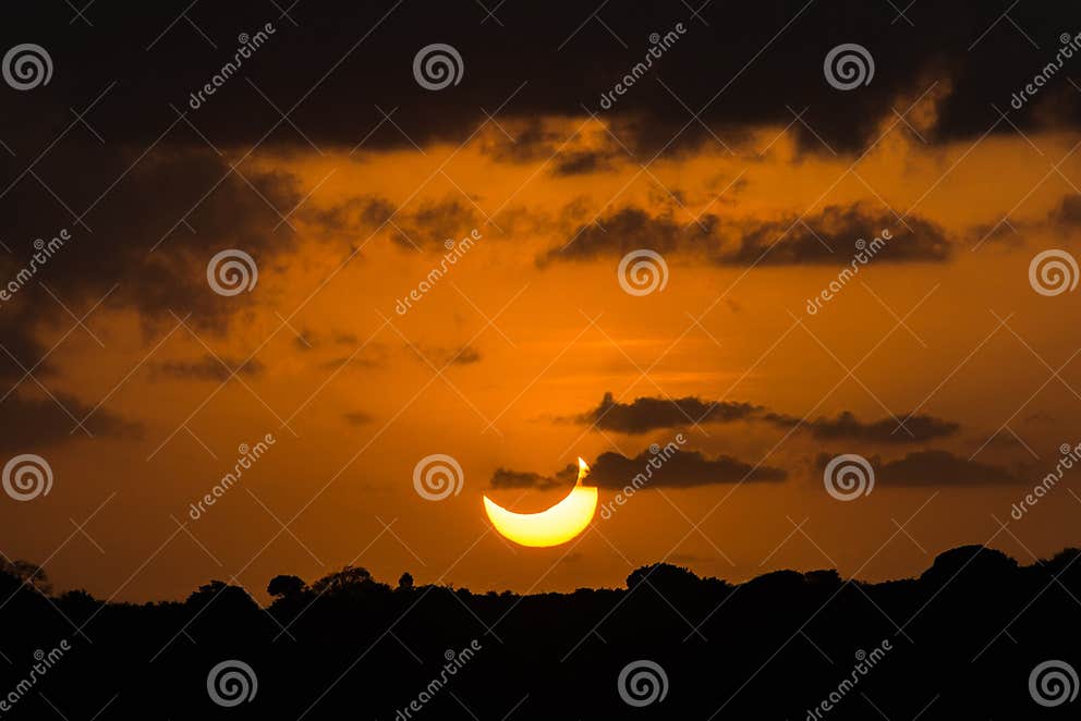 Partial Solar Eclipse of 2023 Seen from Brazil Stock Photo - Image of ...