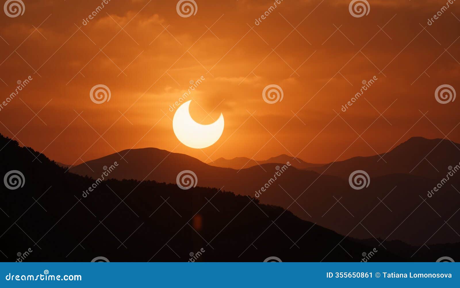 Partial Solar Eclipse, The Moon Partially Obscures The Sun ...