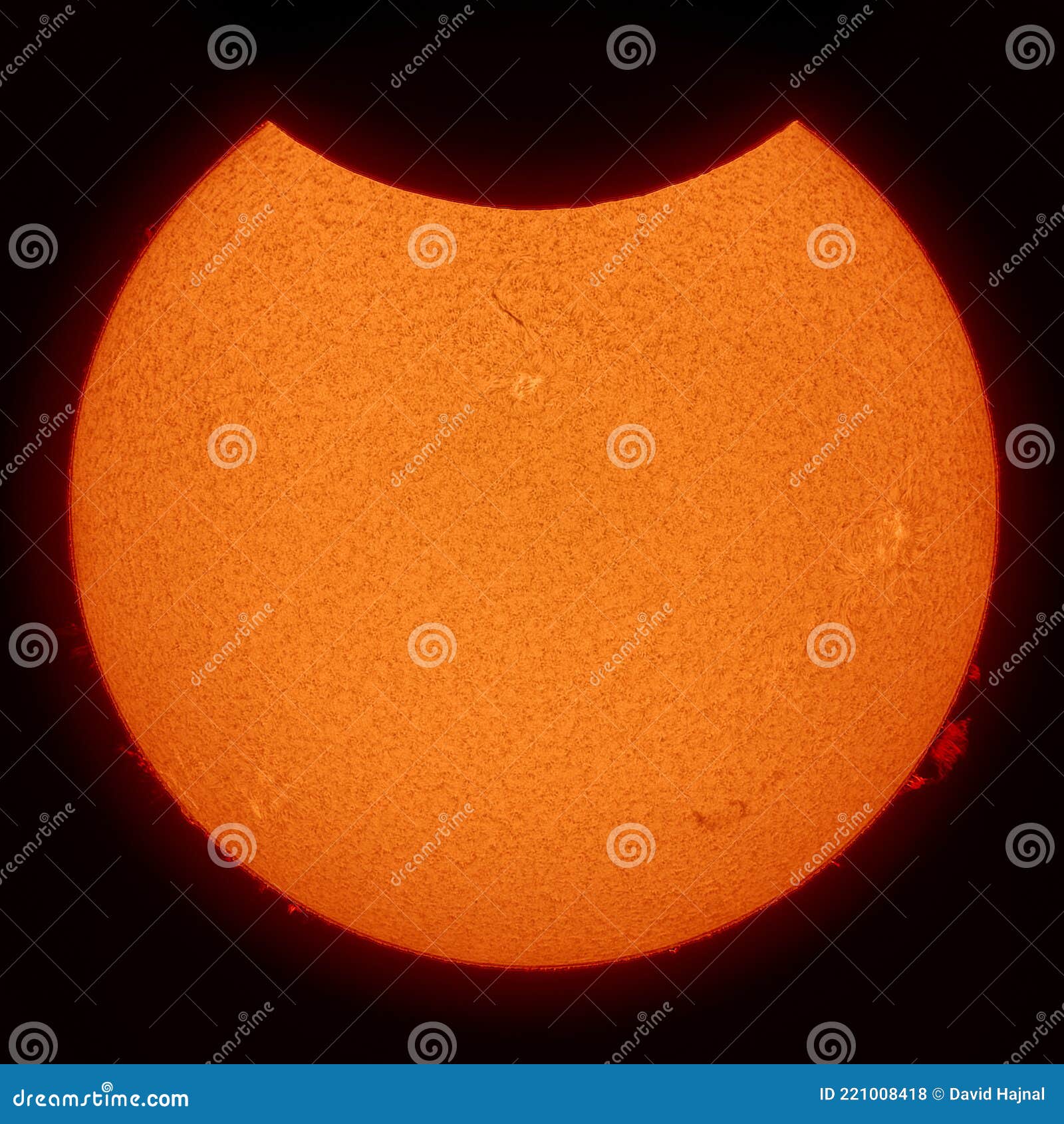 Partial Solar Eclipse stock photo. Image of protuberance - 221008418