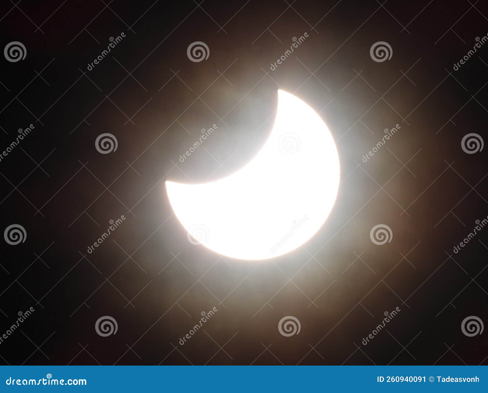 Partial Solar Eclipse, October 25 2022 9 Stock Image - Image of moon ...