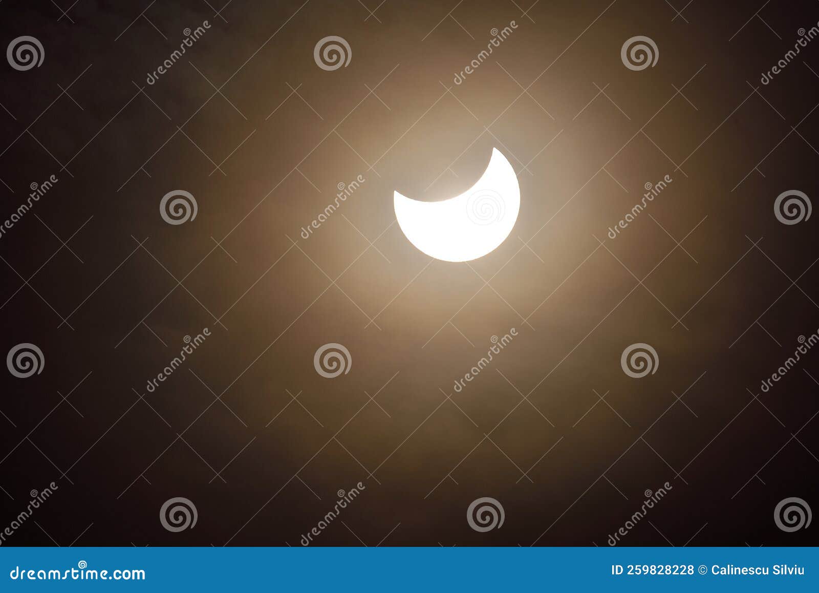 Partial Solar Eclipse, Visible from Romania. 25.10.2022 Editorial Stock ...