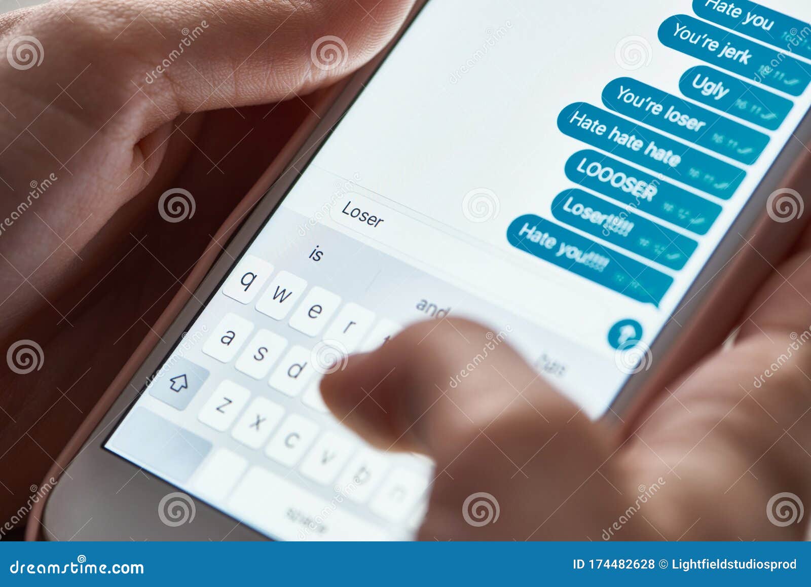 Partial View of Abuser Sending Offensive Messages while Using ...