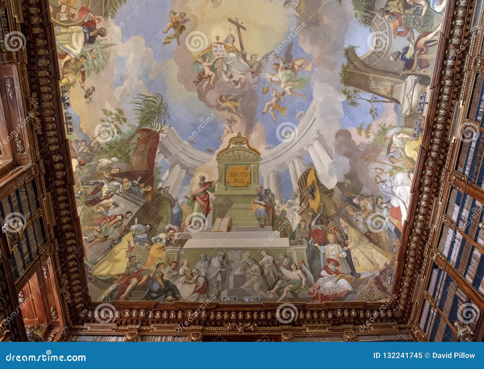 Partial View of Ceiling Fresco, Philosophical Hall, Strahov Monastery ...