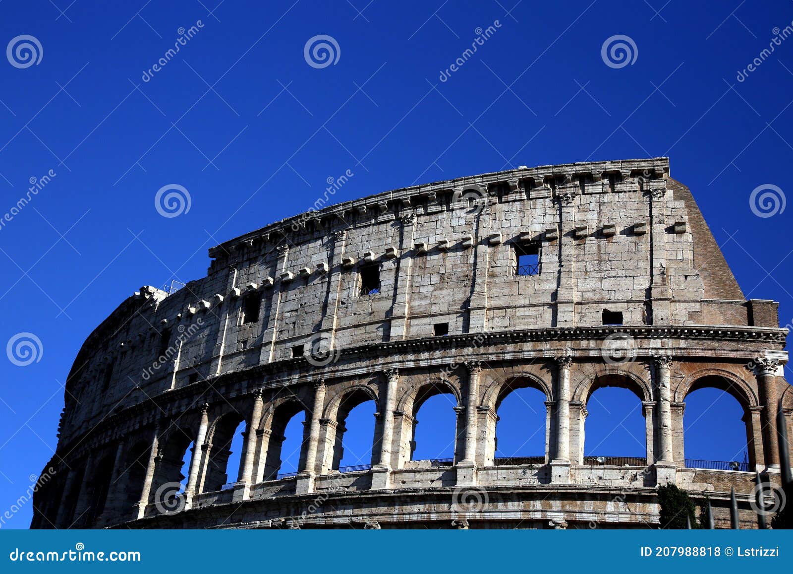 Partial View of the Colosseum Structure in Rome, with the Background of ...