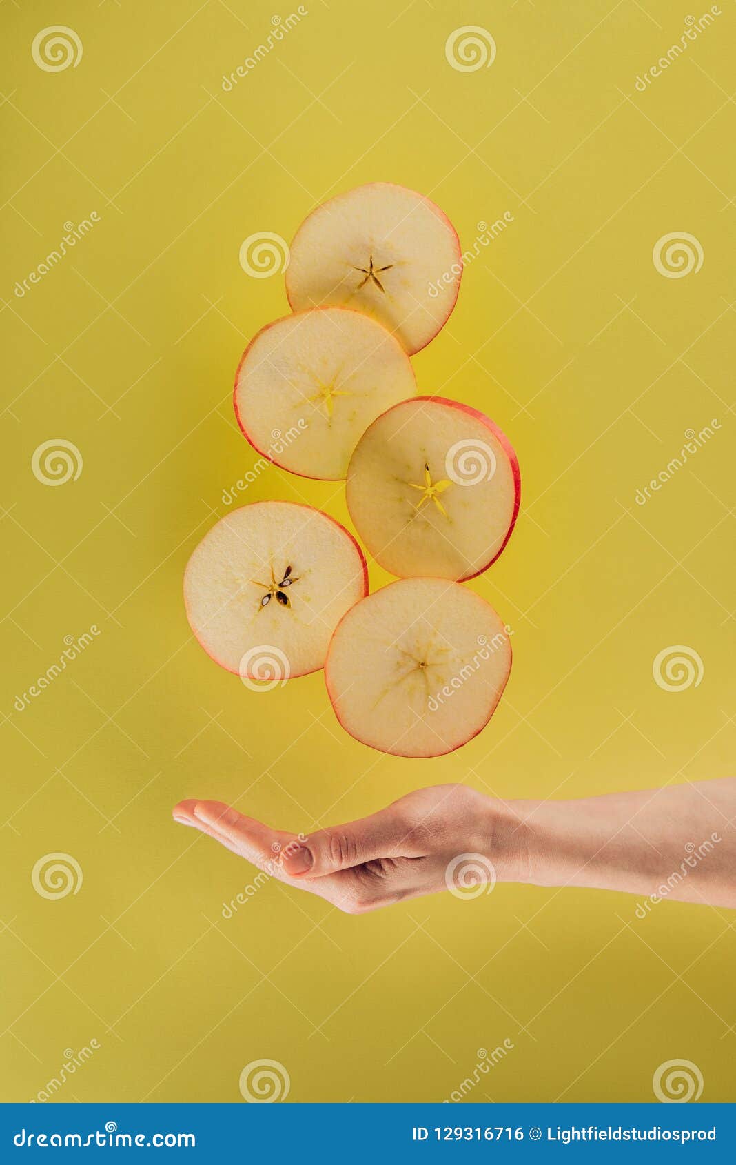 Partial View of Female Hand and Levitating Pieces of Stock Photo ...