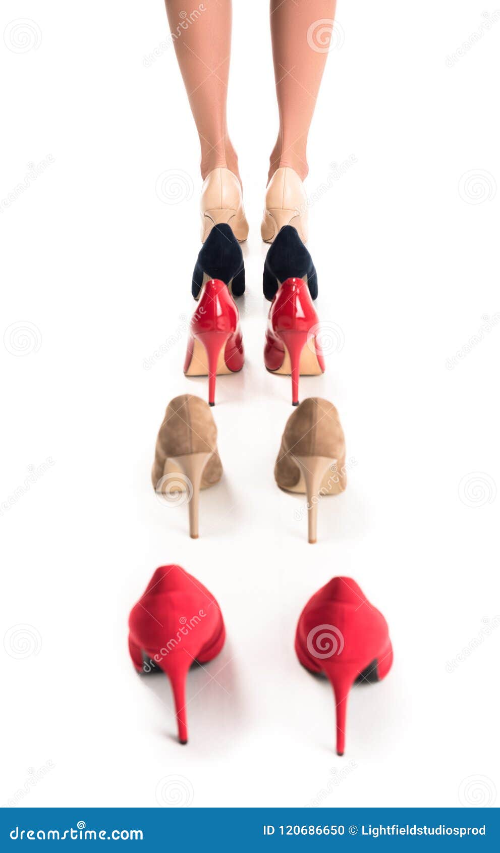 Partial View of Female Legs and Various Stylish High Heels Stock Photo ... Partial View of Female Legs and Various Stylish High Heels Stock Photo ...