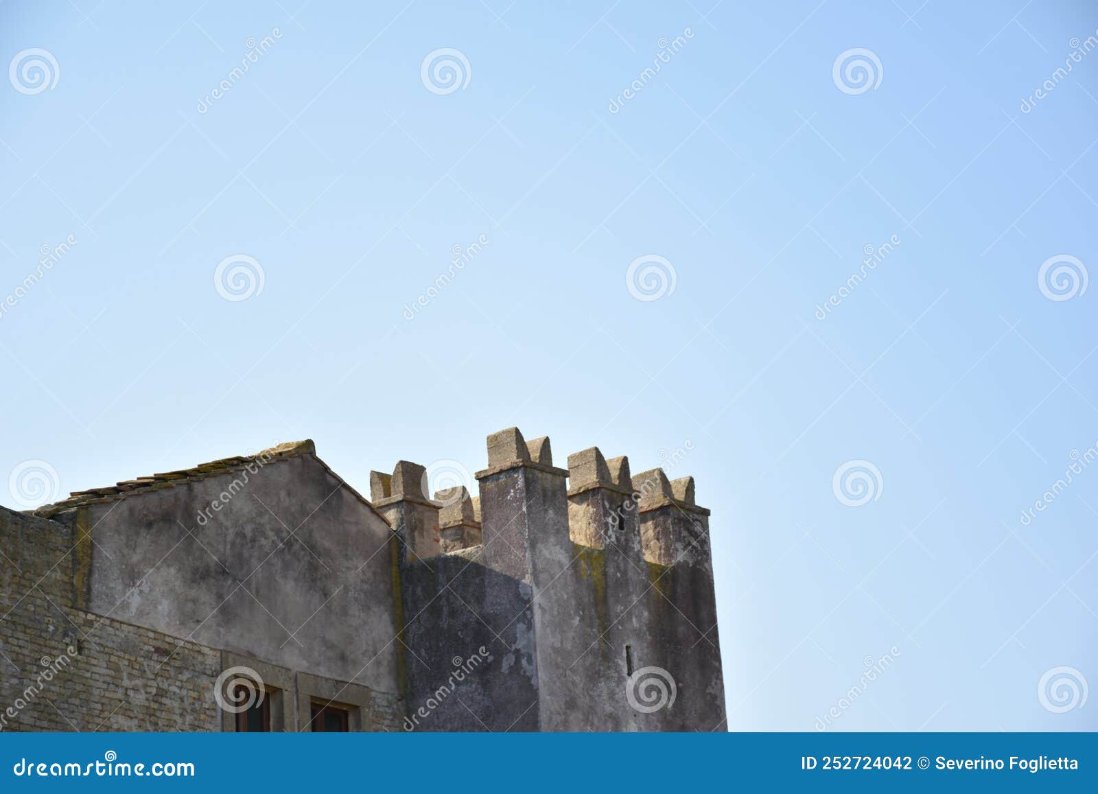 Partial View of a Historic Castle Close Up of the Battlements Stock ...