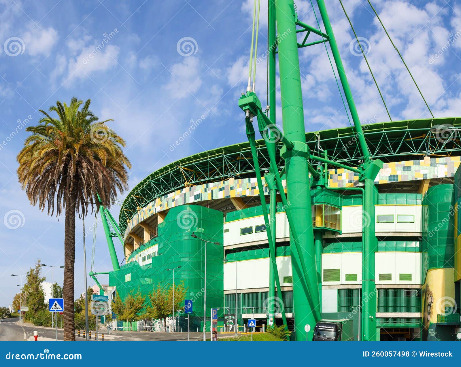 Partial View of Jose Alvalade Stadium Exterior Under the Blue Sky in ...