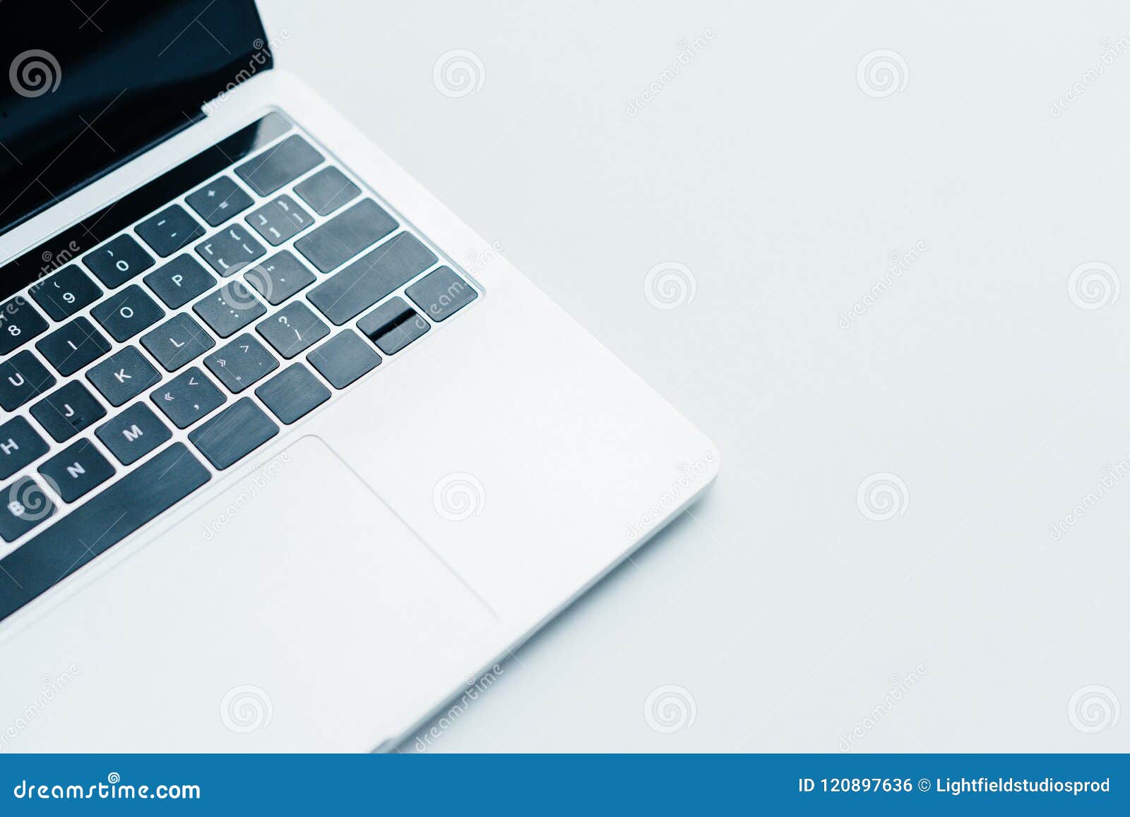 Partial View of Laptop with Blank Screen Stock Photo - Image of simple ...