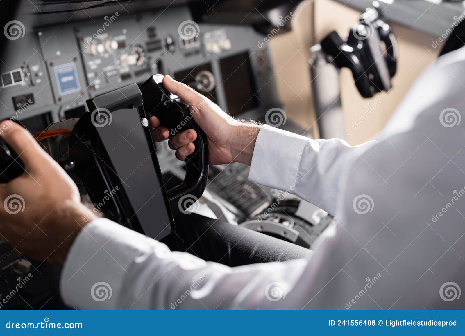 Partial View of Pilot Using Yoke Stock Photo - Image of modern, cropped ...