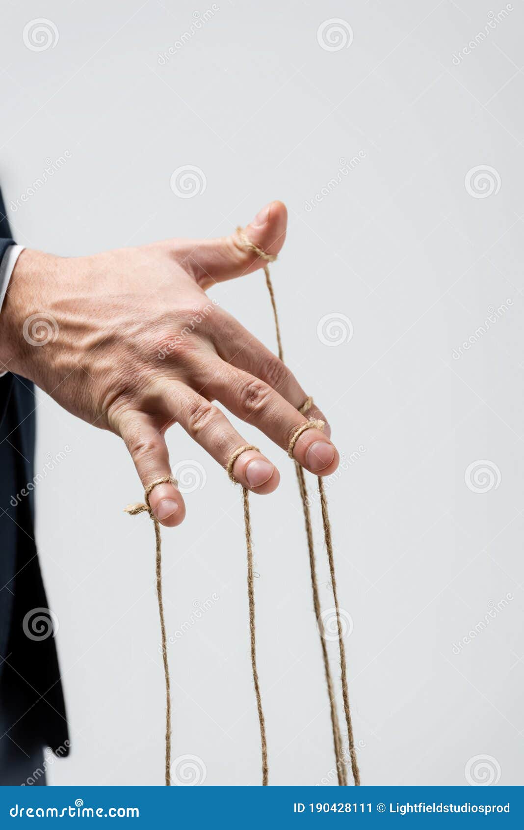 Partial View of Puppeteer with Strings Stock Image - Image of hand ...