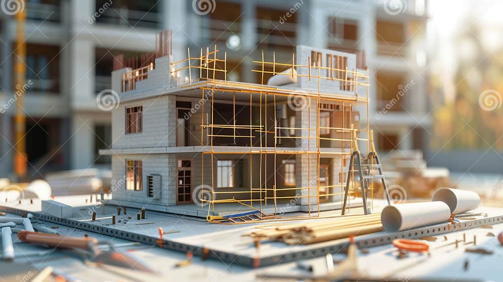 A Partially Built Building with Visible Construction Materials and ...