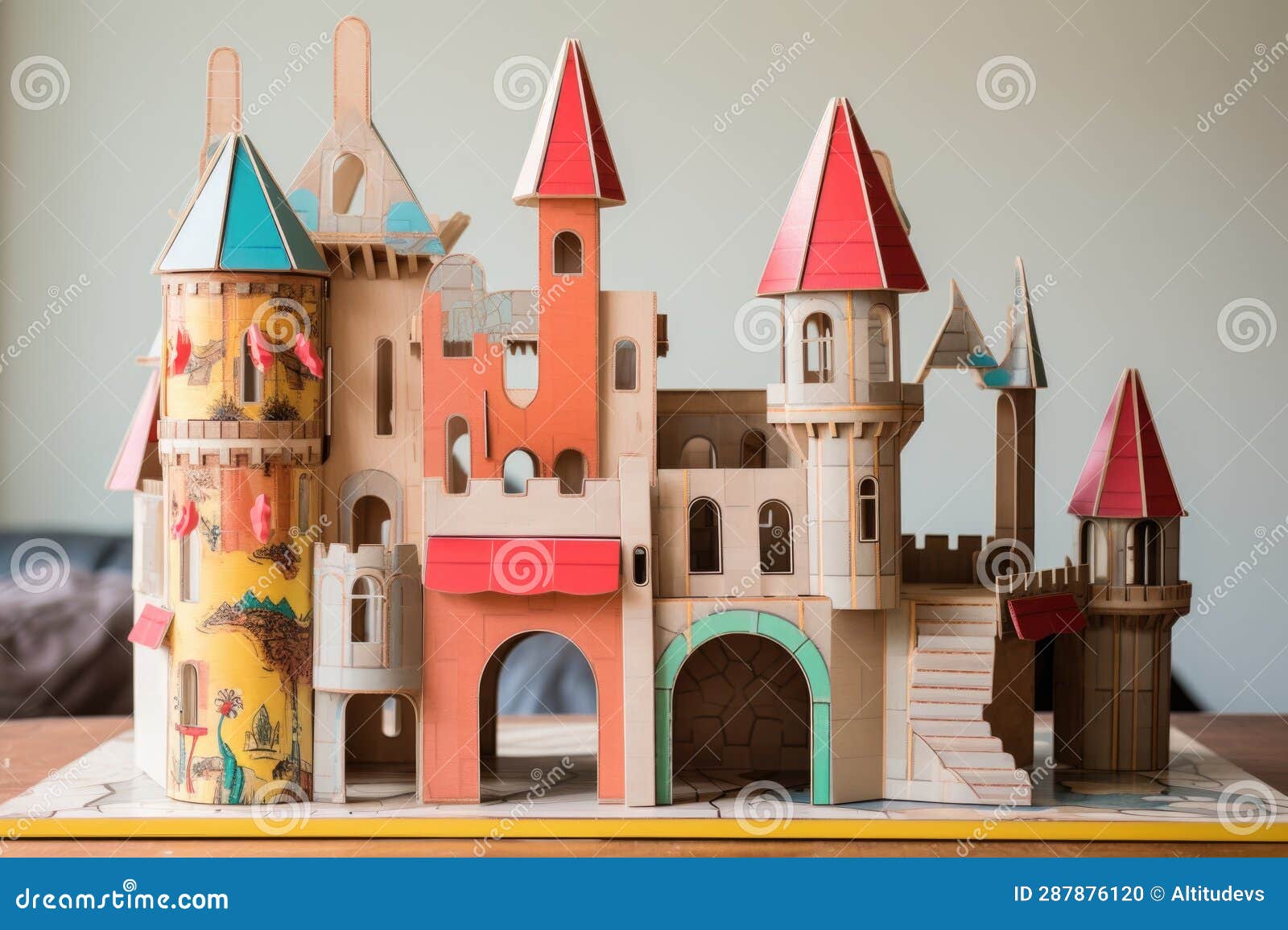 Partially Built Toy Castle with Missing Pieces Stock Illustration ...