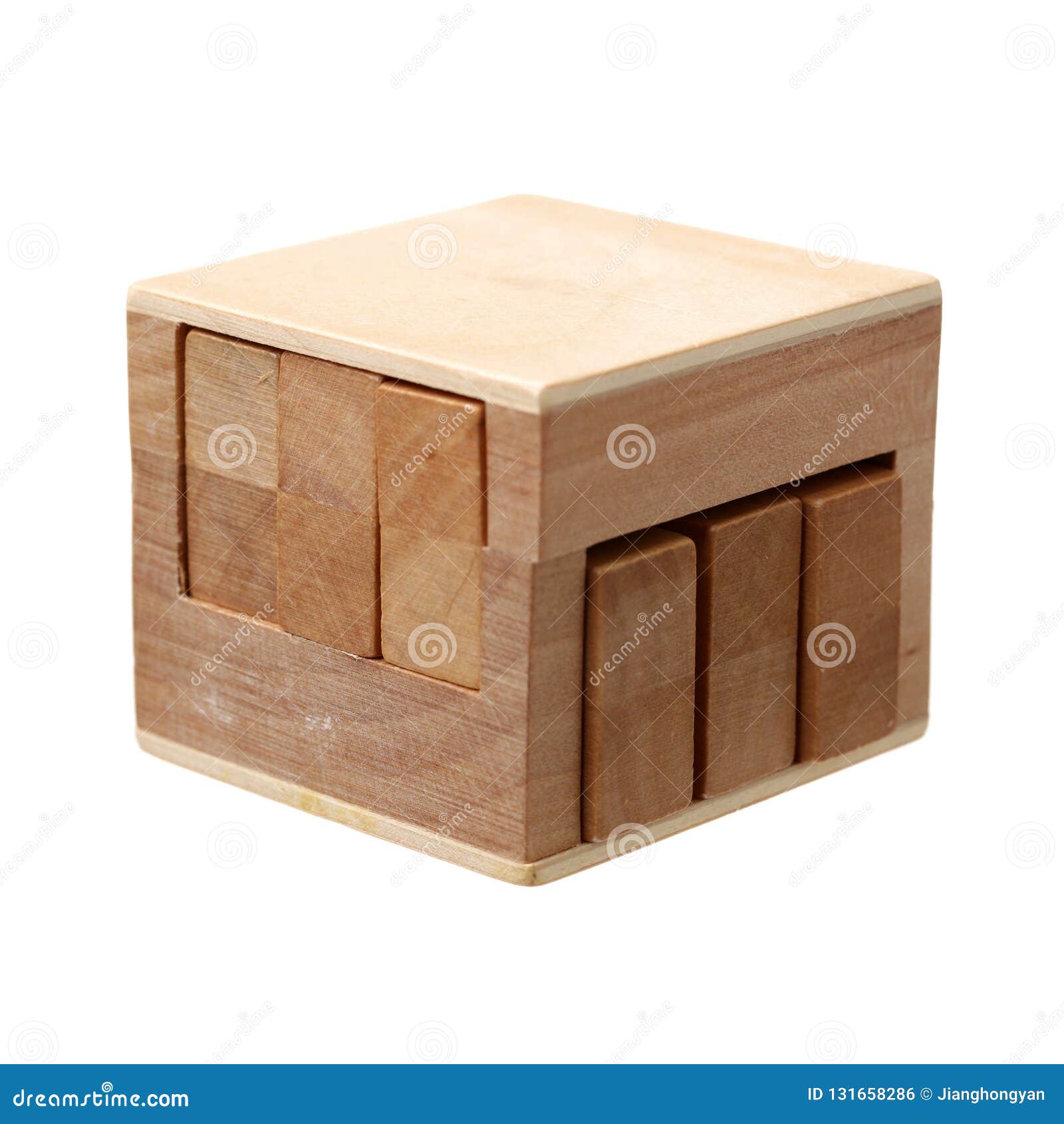 Partially Completed Interlocking Wooden Puzzle Stock Photo - Image of ...