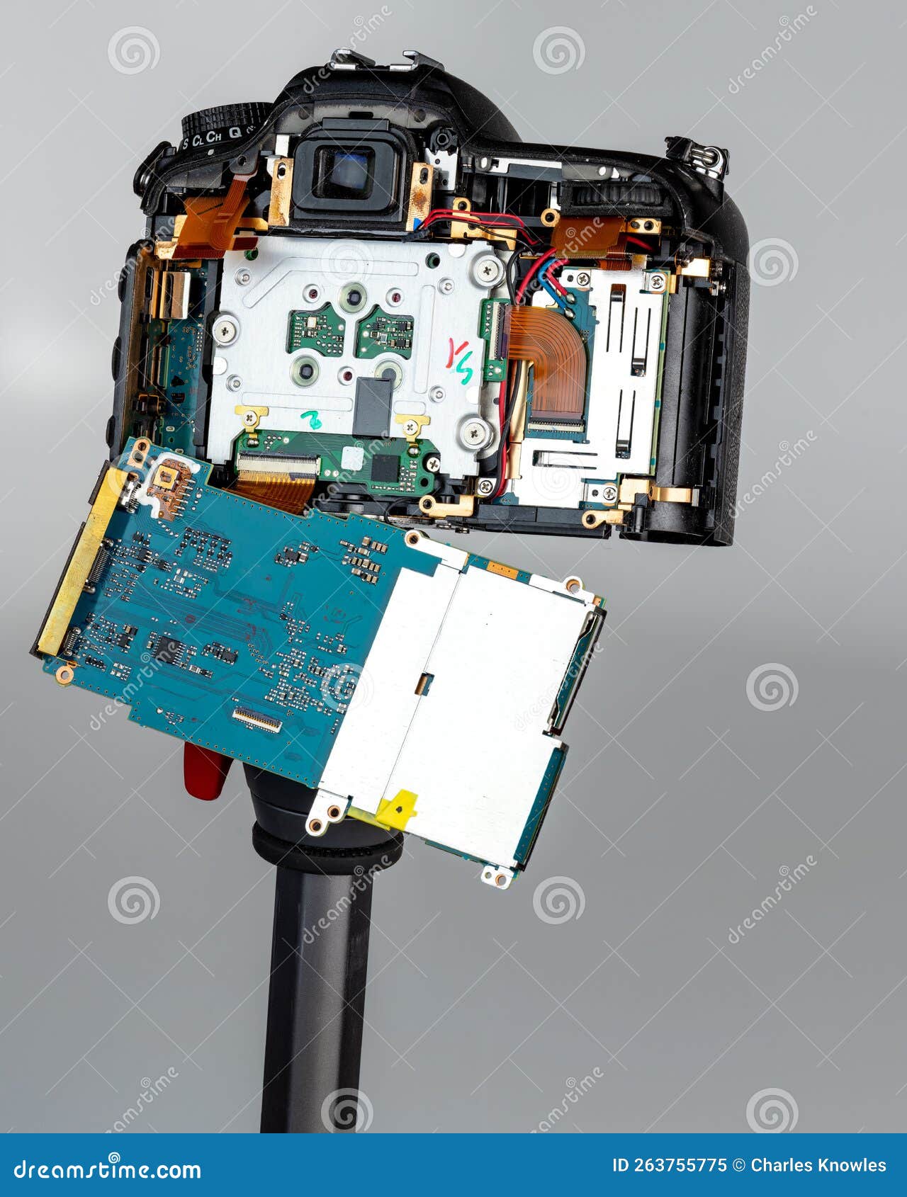 Partially Dissembled Camera Mounted on a Tripod Stock Image - Image of ...