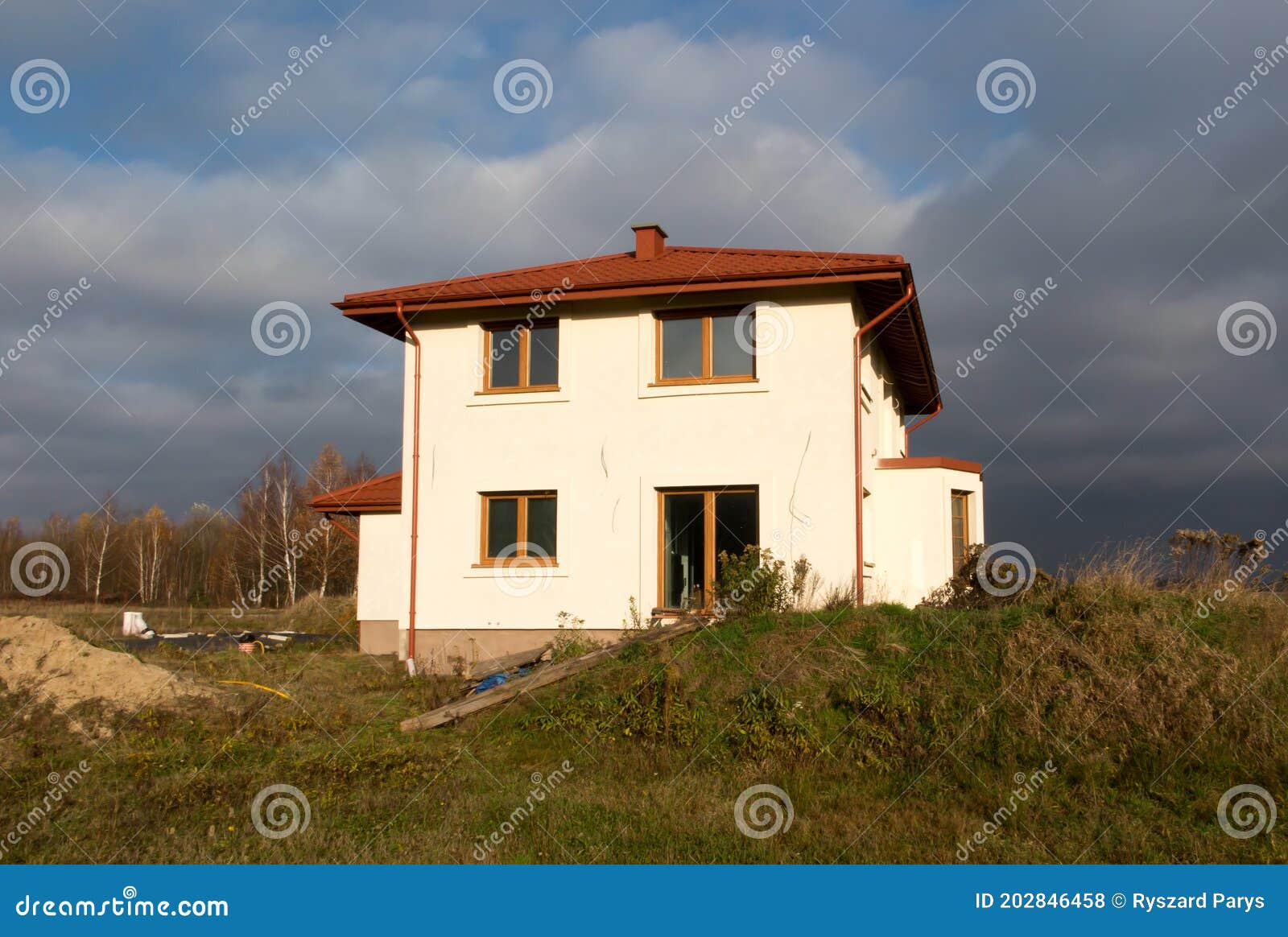 Partially Finished Dwelling House in Frame Technology Stock Photo ...