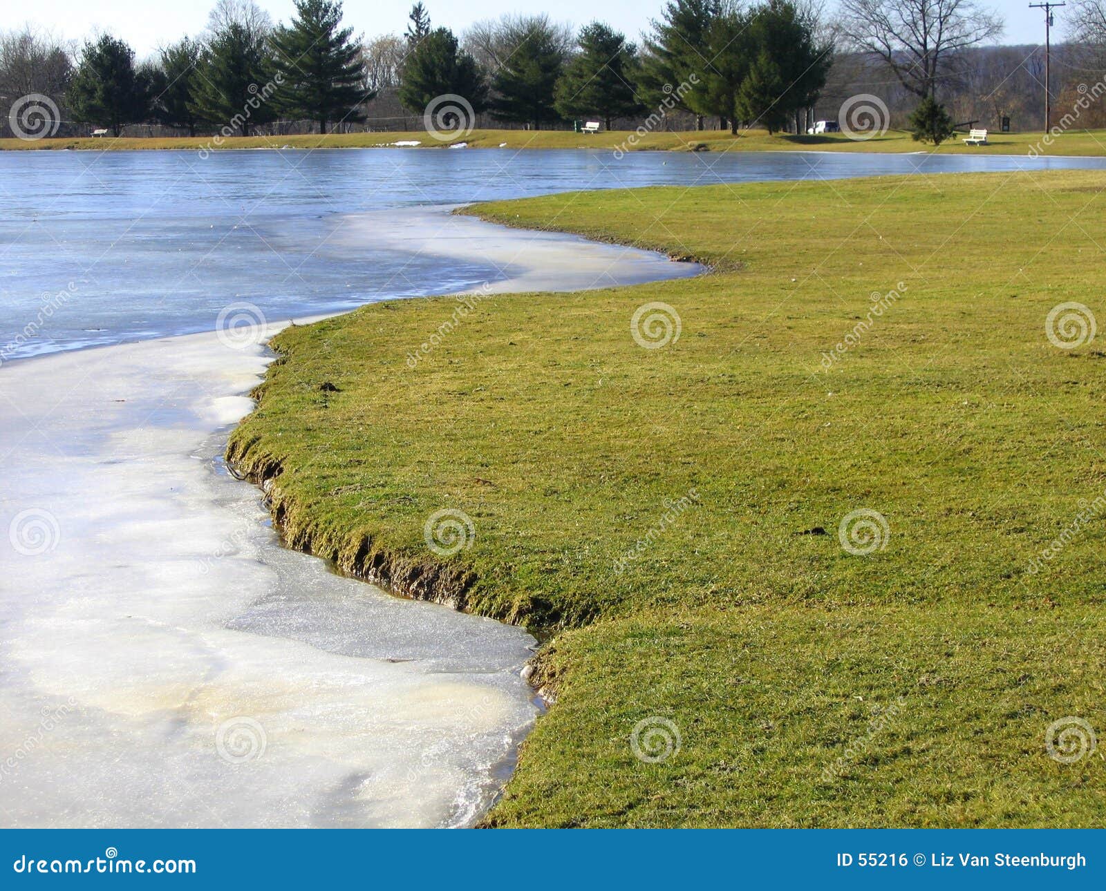 Partially Frozen Lake stock photo. Image of freeze, lake - 55216
