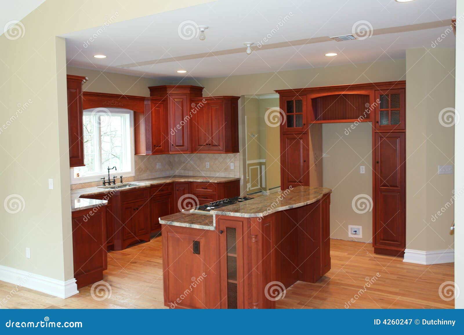 Partially Furnished Kitchen Stock Image - Image of furnished, wood: 4260247