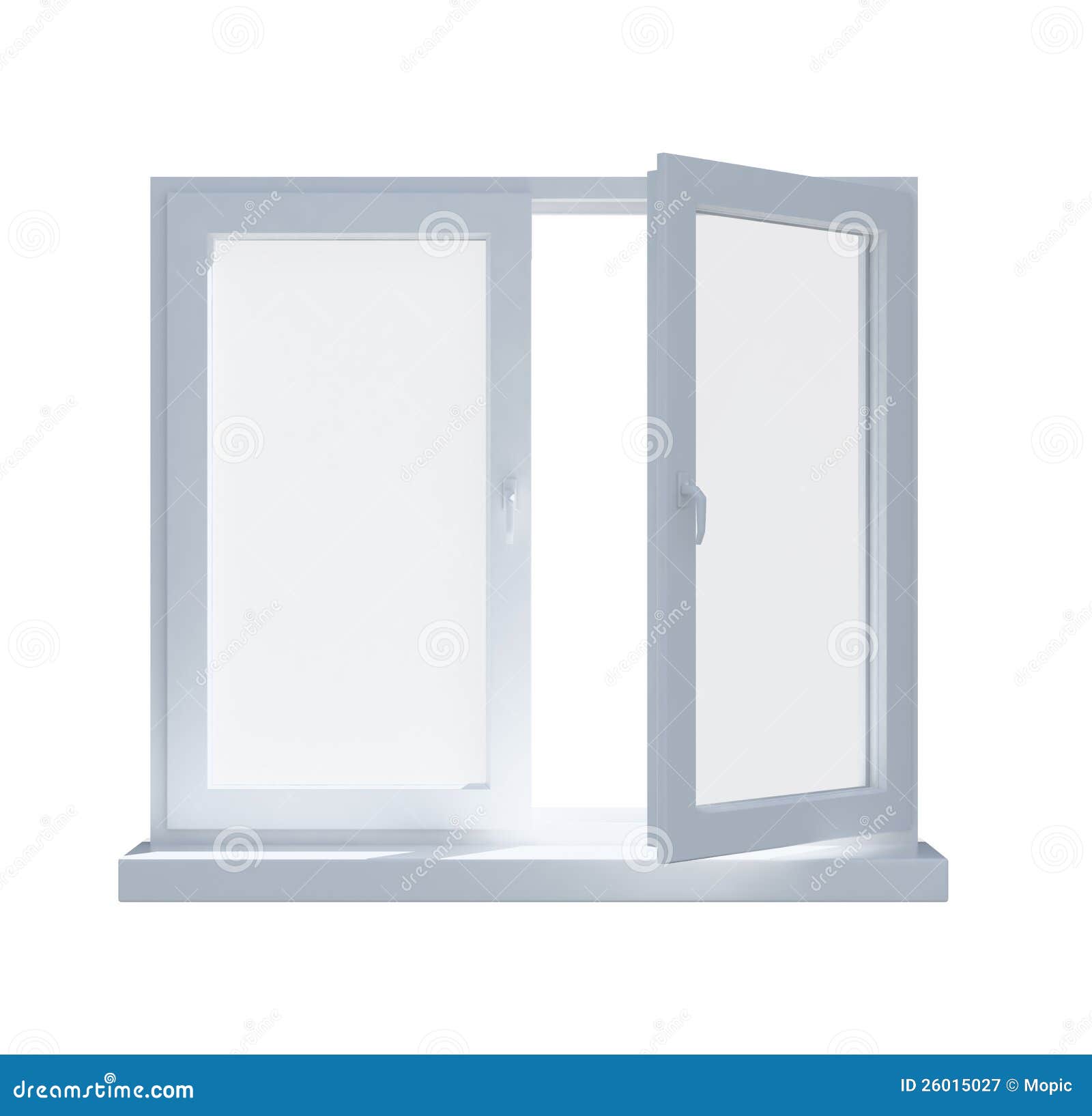 Partially Opened Window Isolated on Stock Illustration - Illustration ...