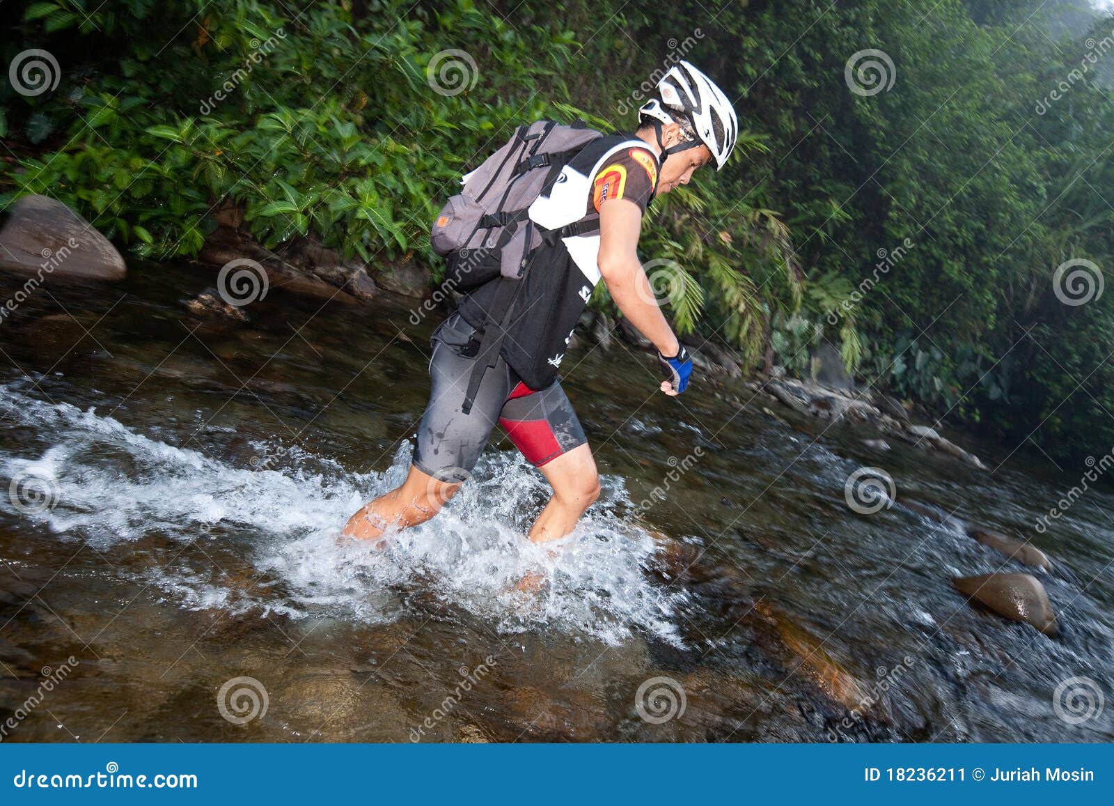 Participant Wading through River in Race Editorial Photo - Image of ...