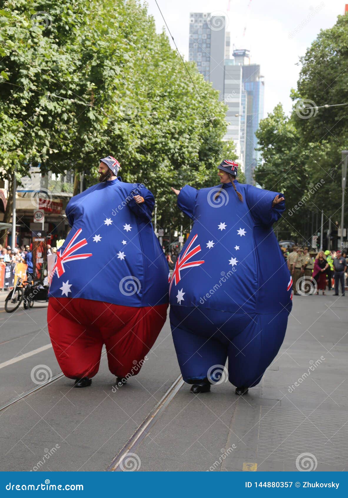 Participants Marching during 2019 Australia Day Parade in Melbourne ...