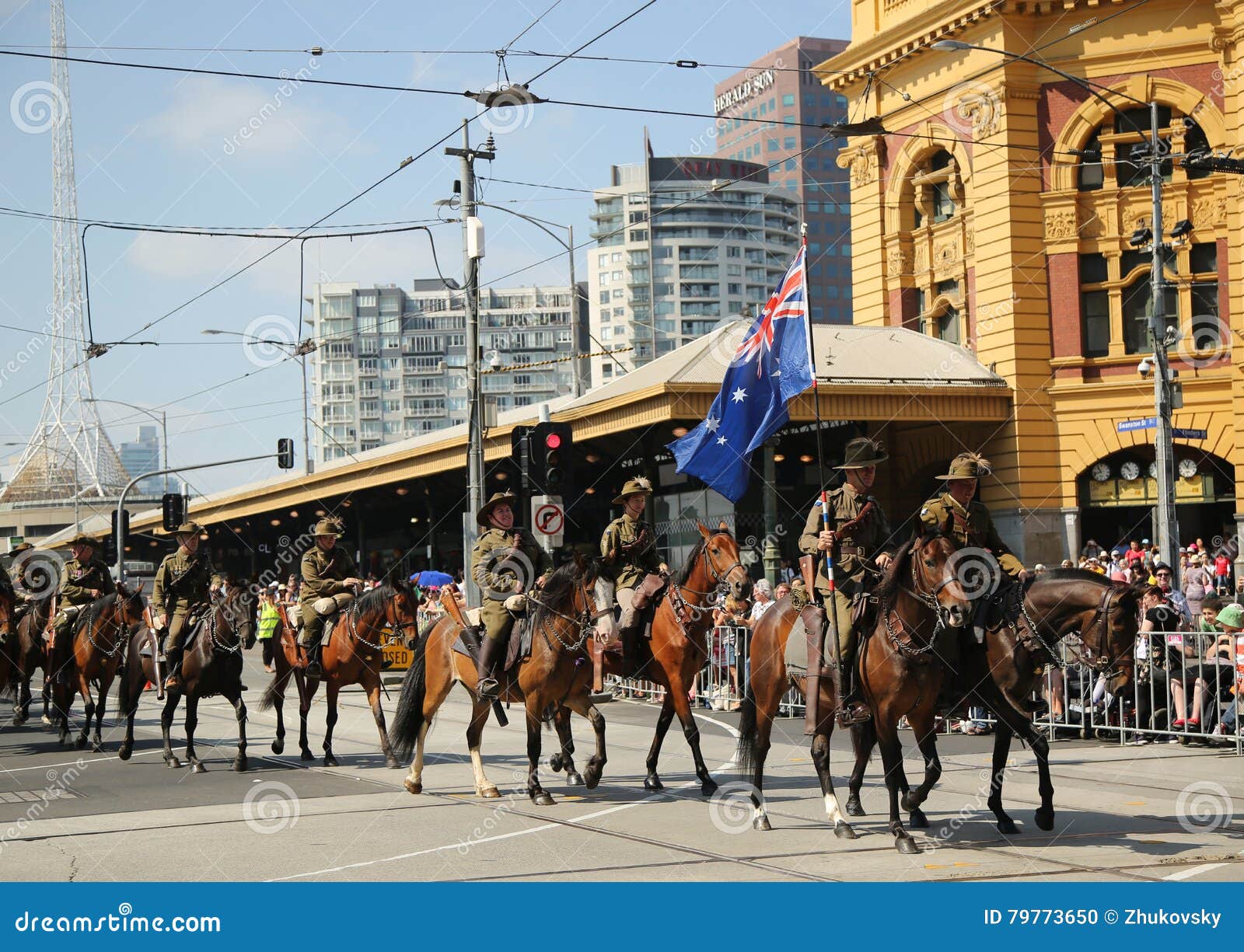Participants Marching during Australia Day Parade in Melbourne ...