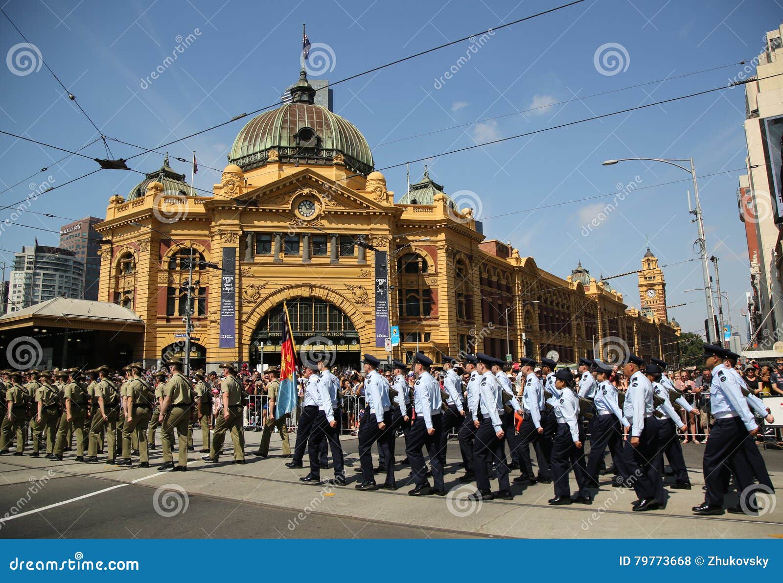 Participants Marching during Australia Day Parade in Melbourne ...