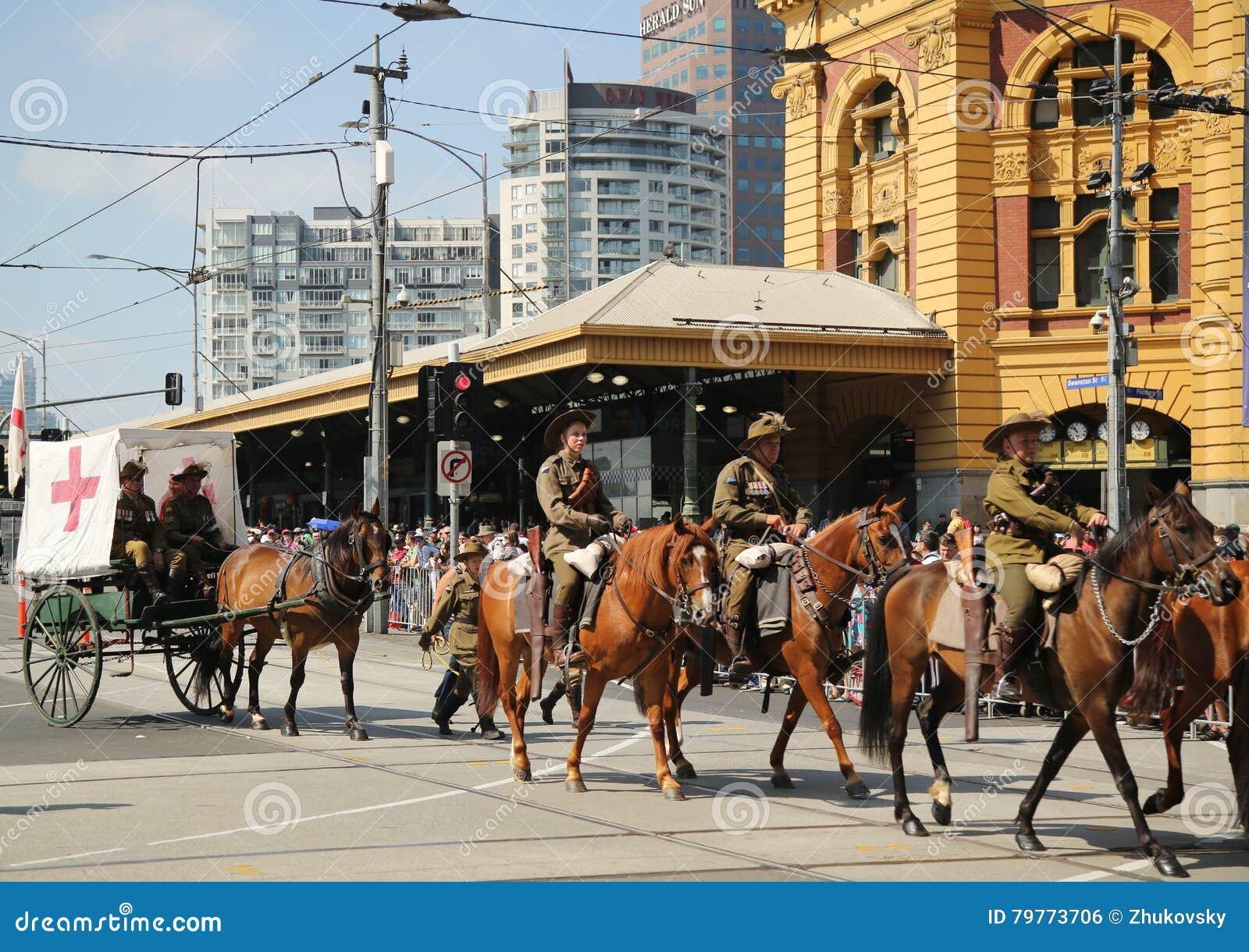 Participants Marching during Australia Day Parade in Melbourne ...