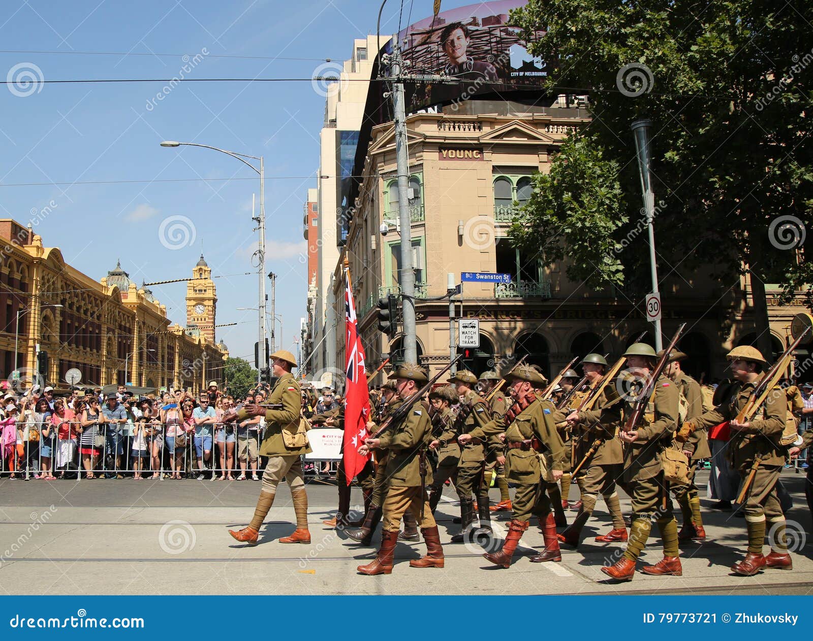 Participants Marching during Australia Day Parade in Melbourne ...