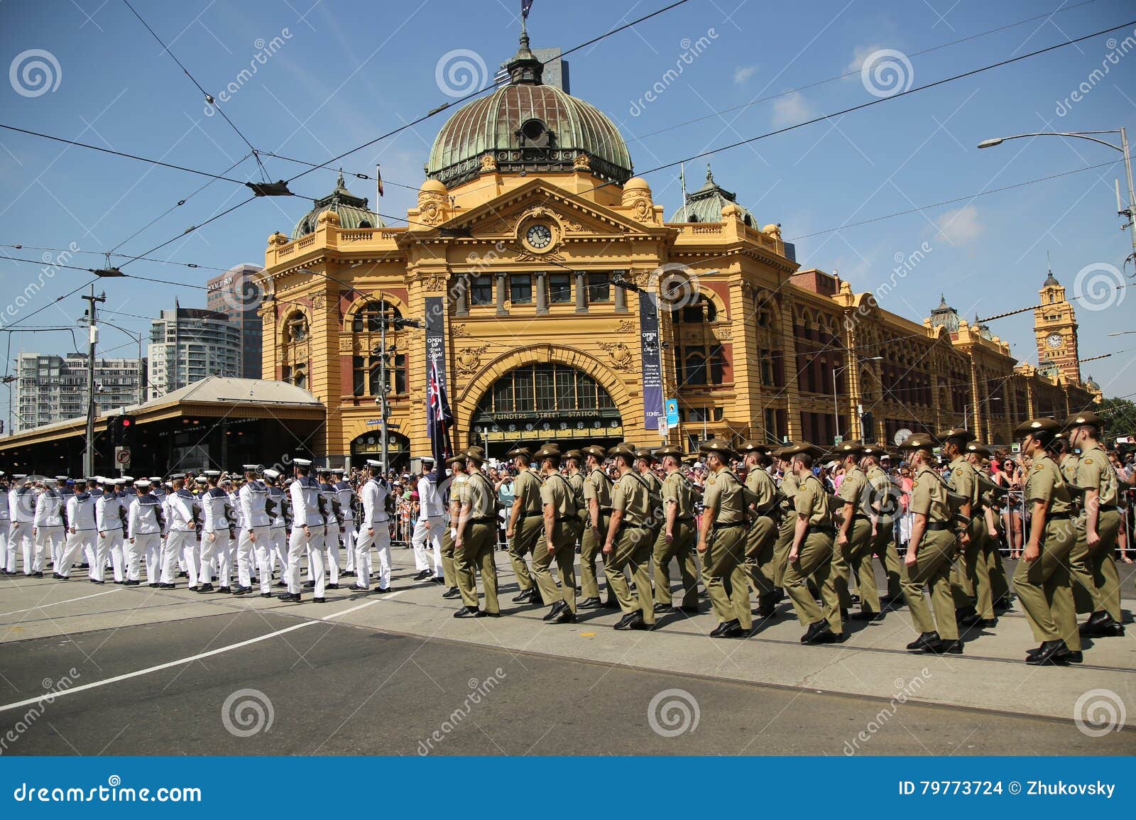 Participants Marching during Australia Day Parade in Melbourne ...