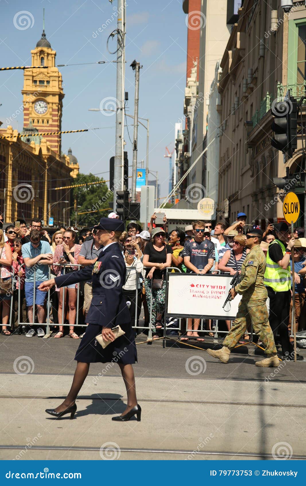 Participants Marching during Australia Day Parade in Melbourne ...
