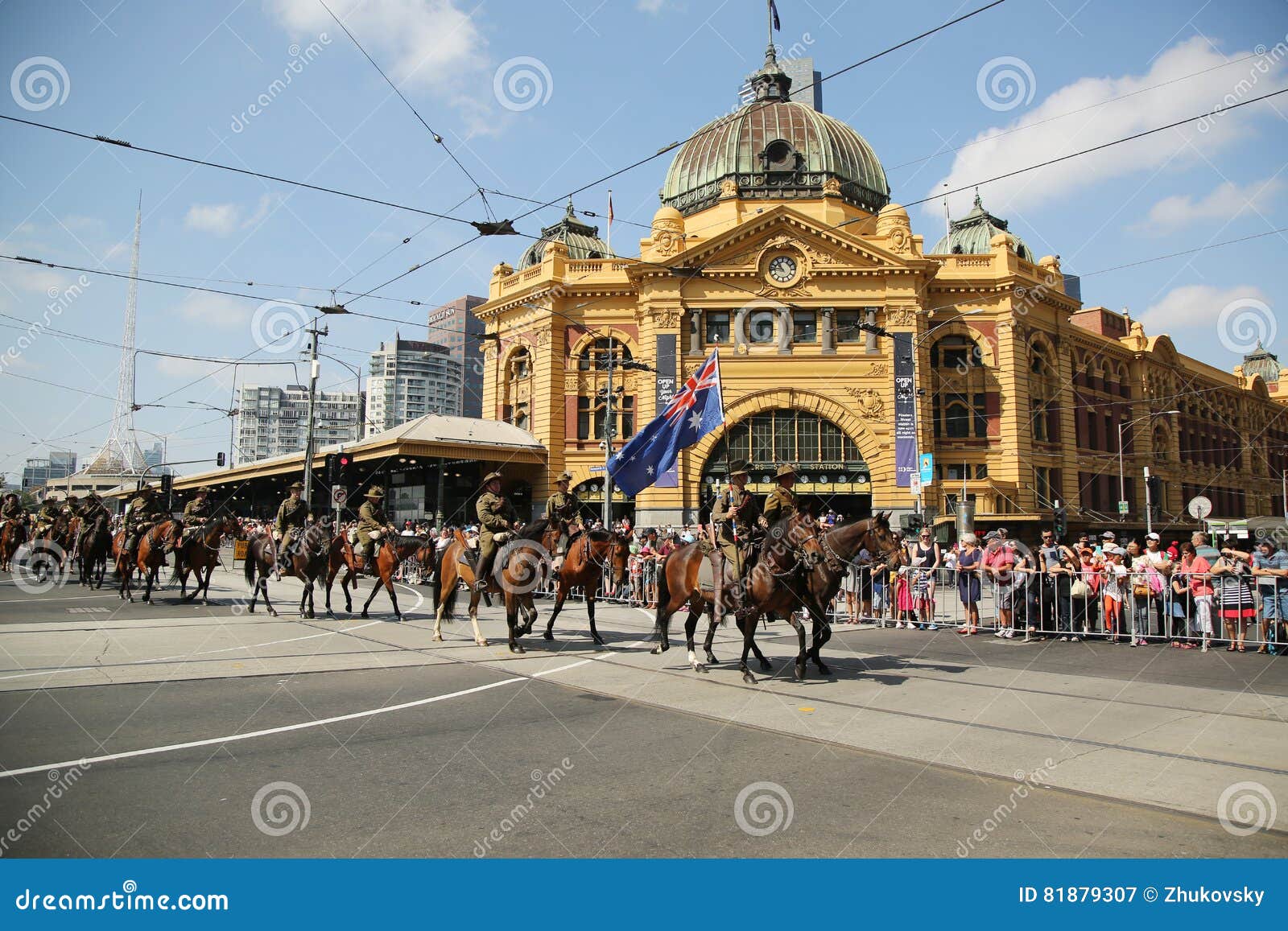 Participants Marching during Australia Day Parade in Melbourne ...