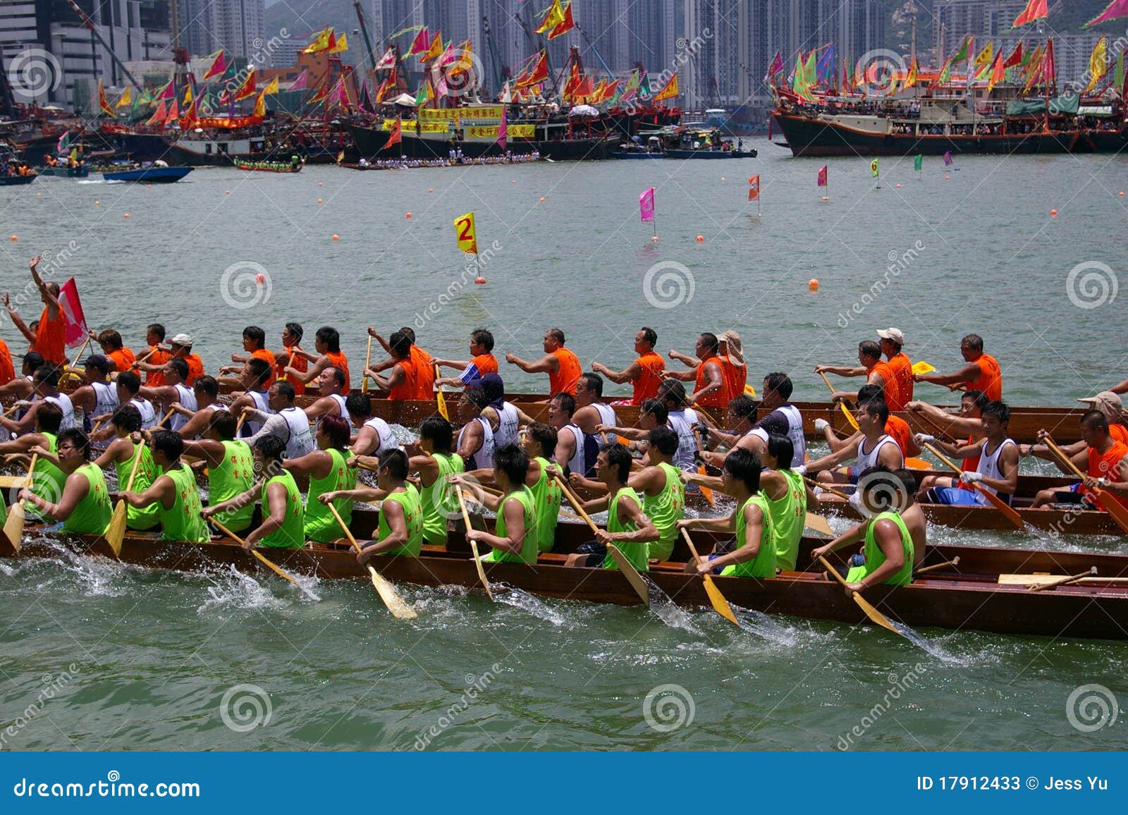 Participants Paddle Their Dragon Boats Editorial Stock Photo - Image of ...