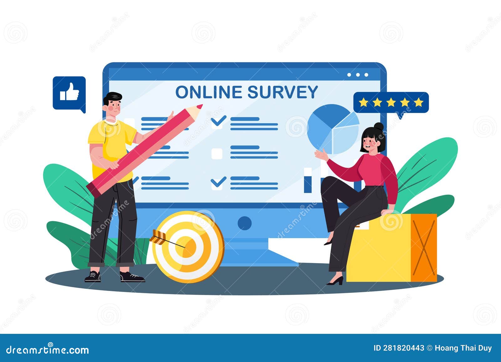 Participants Share Opinions In Survey Questionnaires Cartoon Vector ...