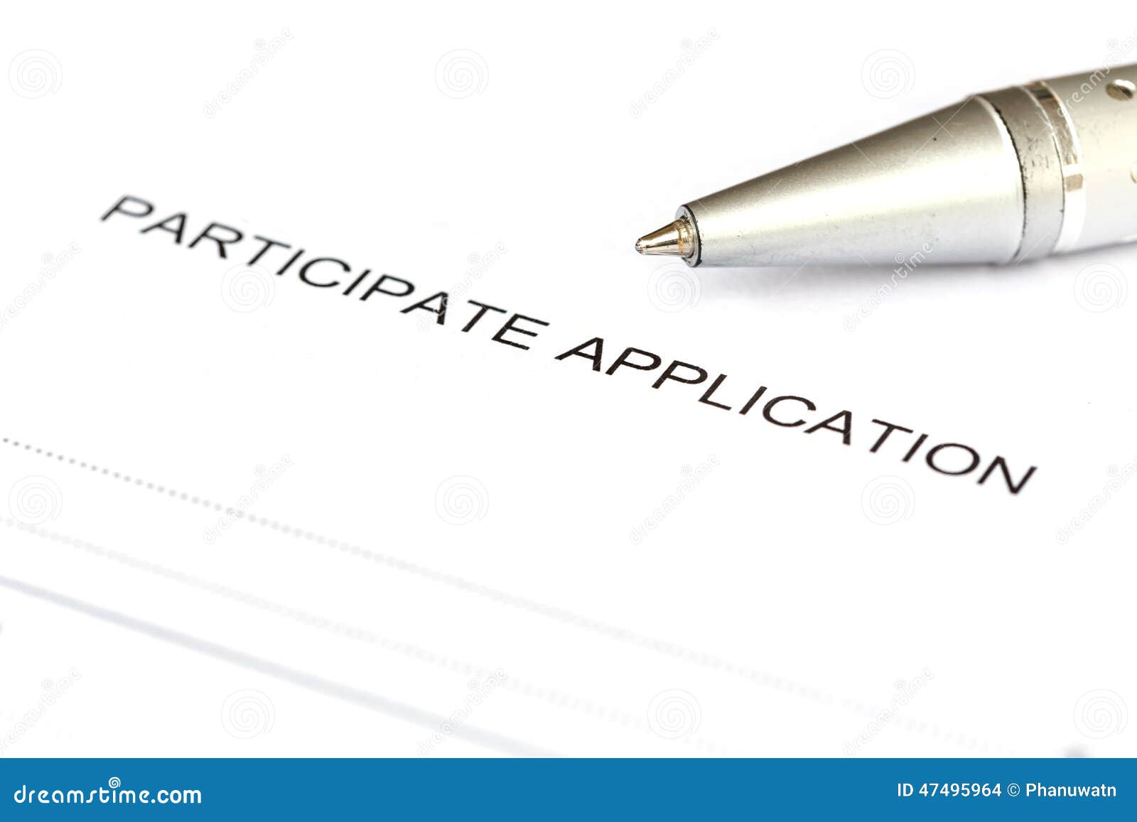 Participate Application Form Stock Photo - Image of service, text: 47495964
