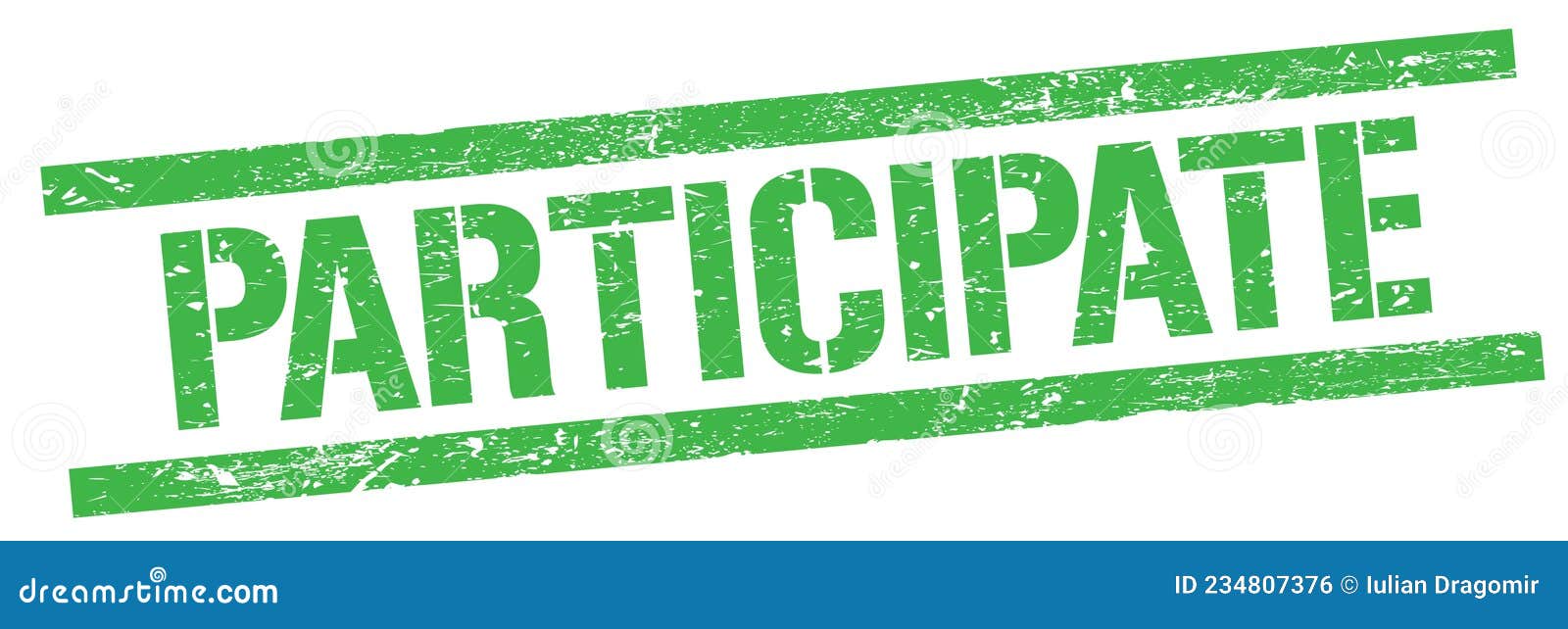 PARTICIPATE Text on Green Grungy Rectangle Stamp Stock Illustration ...