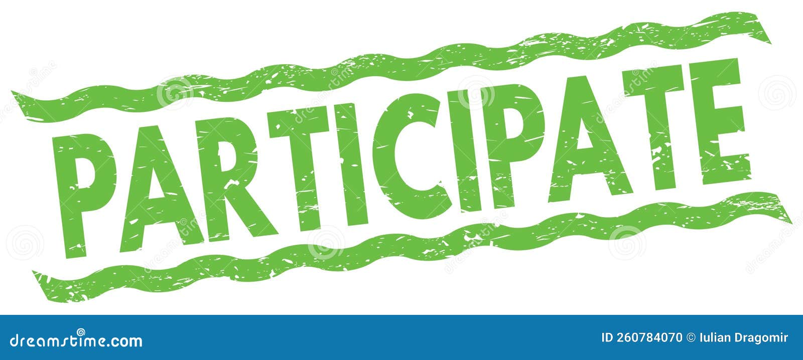 PARTICIPATE Text on Green Lines Stamp Sign Stock Illustration ...