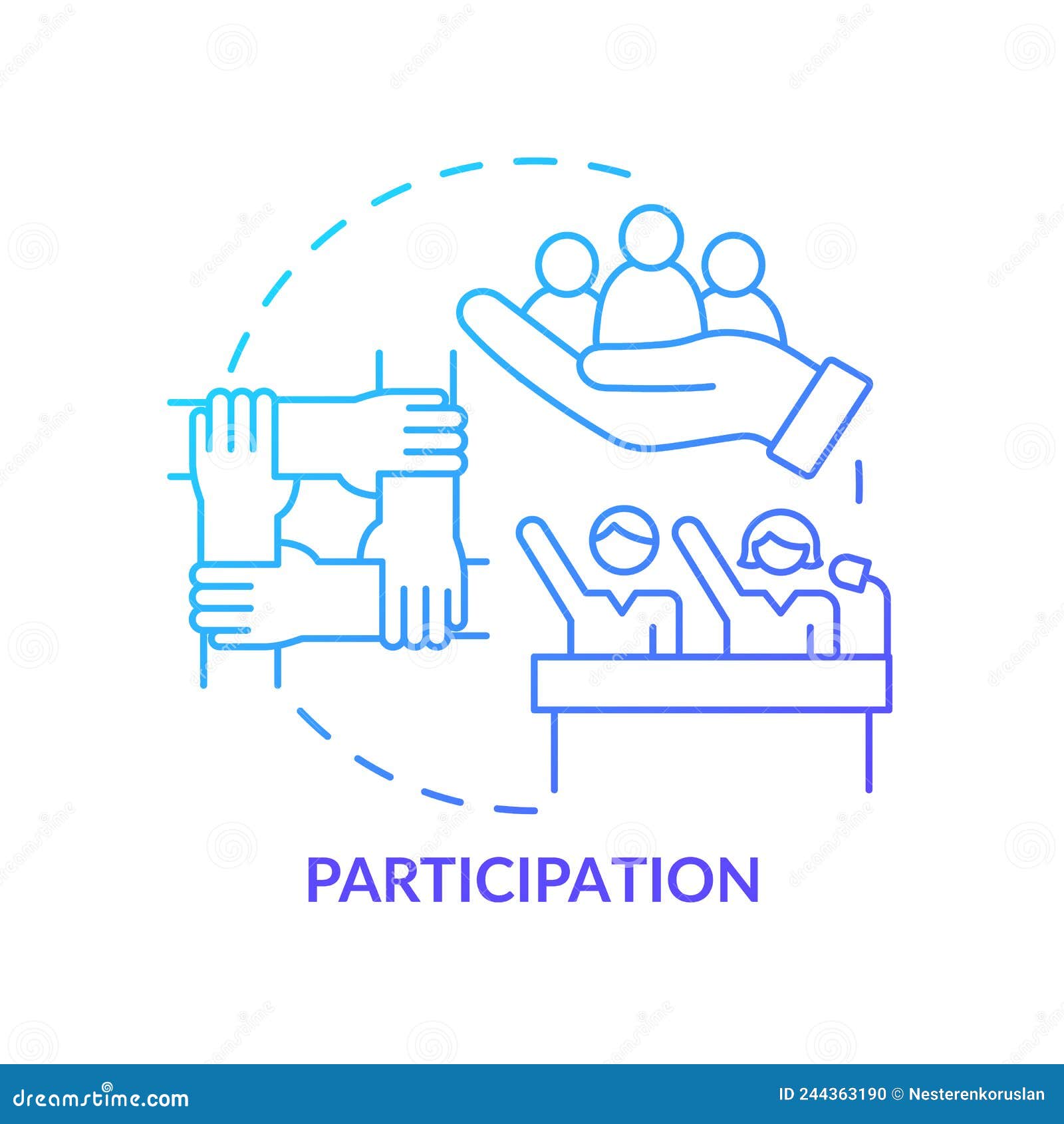 Participation Blue Gradient Concept Icon Stock Vector - Illustration of ...