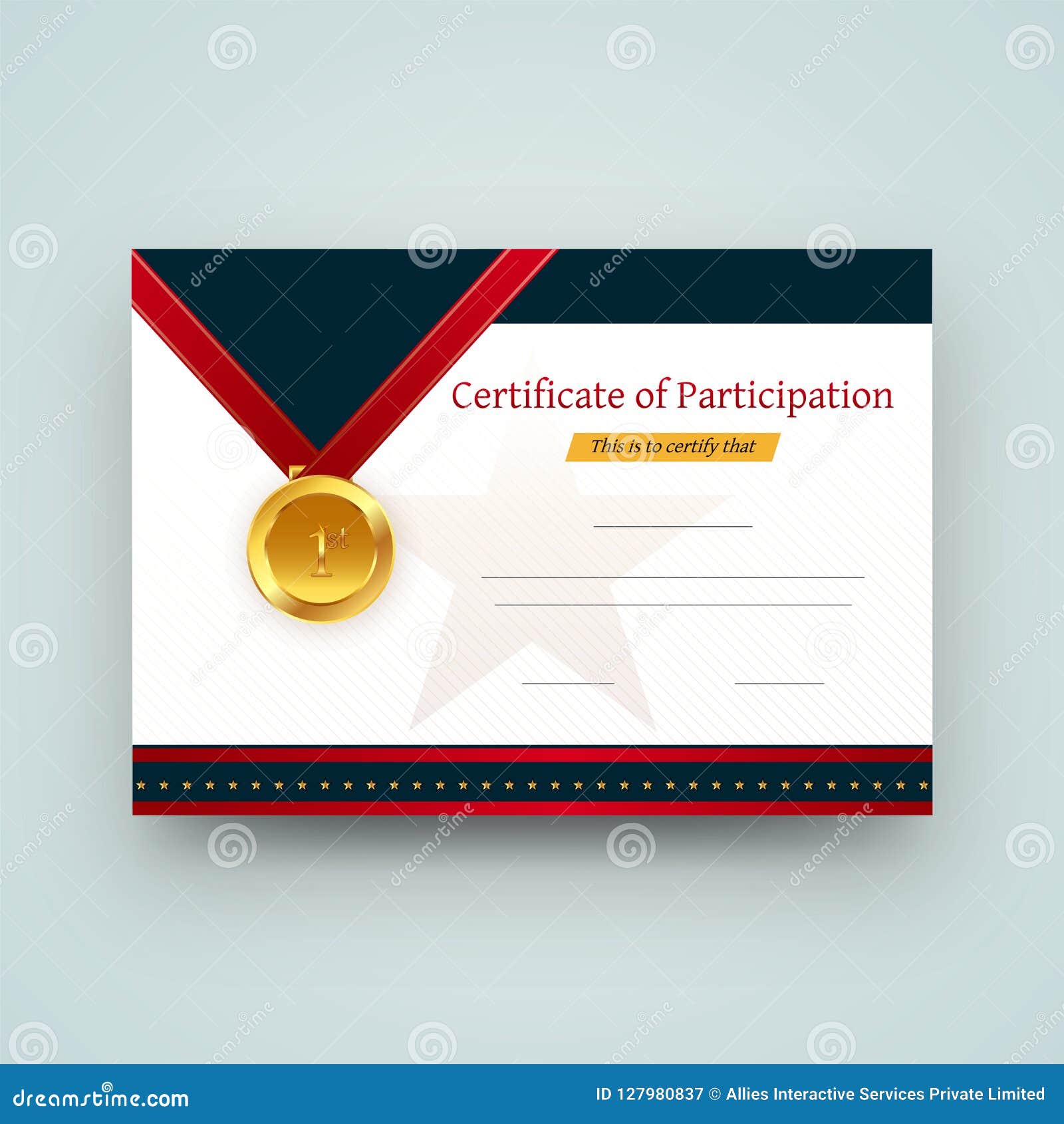 Participation Certificate Best Award Diploma with Space of Your Stock ...