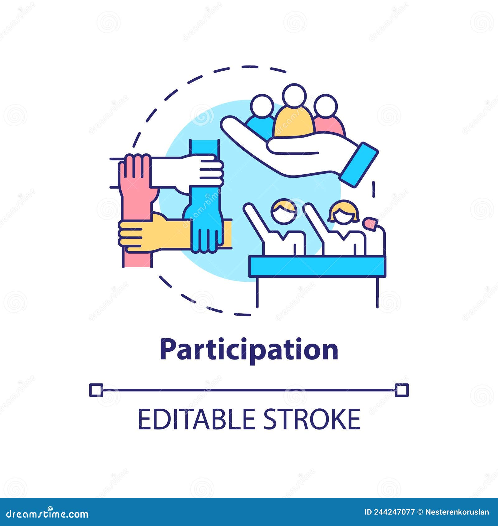 Participation concept icon stock vector. Illustration of stroke - 244247077