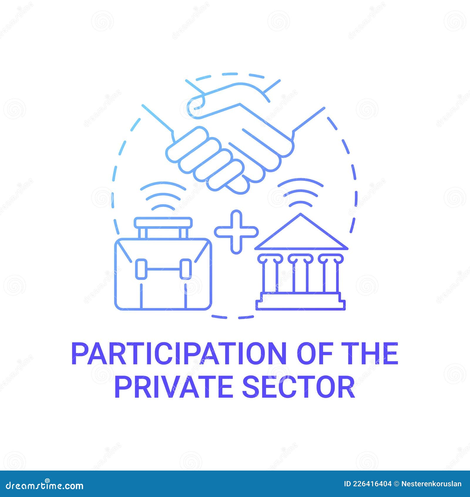 Participation of Private Sector Gradient Blue Concept Icon Stock Vector ...